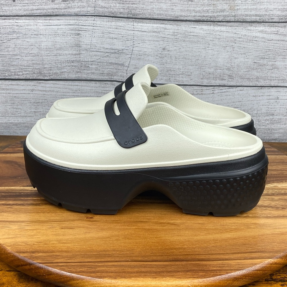 Crocs Stomp Loafer Mule Clog Platform Chunky White Bl… - Gem